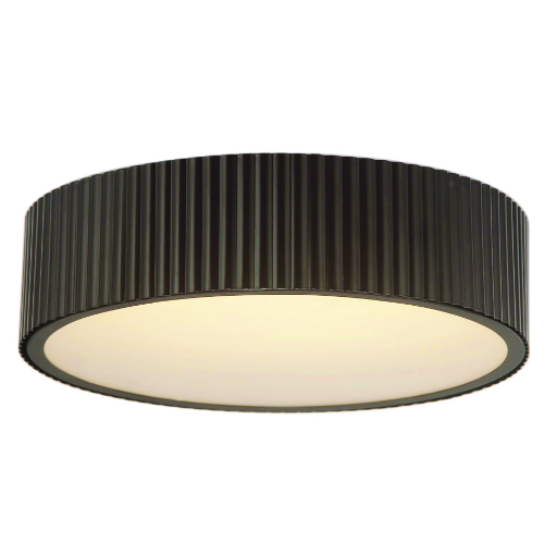 Modern LED Small Matte Black Flush Mount - Kalco Custom Contract ...